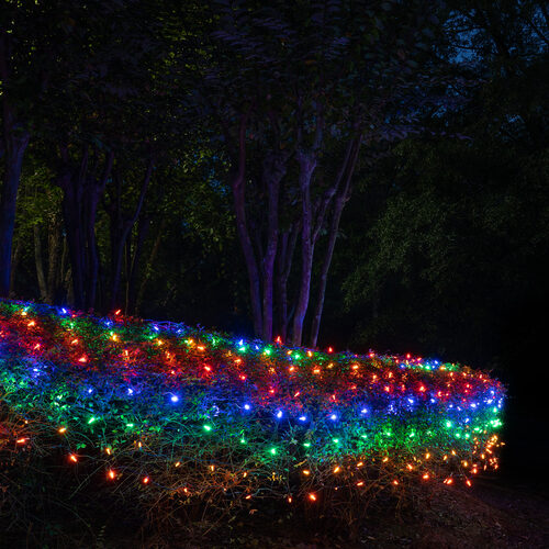 M5 LED Net Lights, Multicolor, Green Wire - Yard Envy