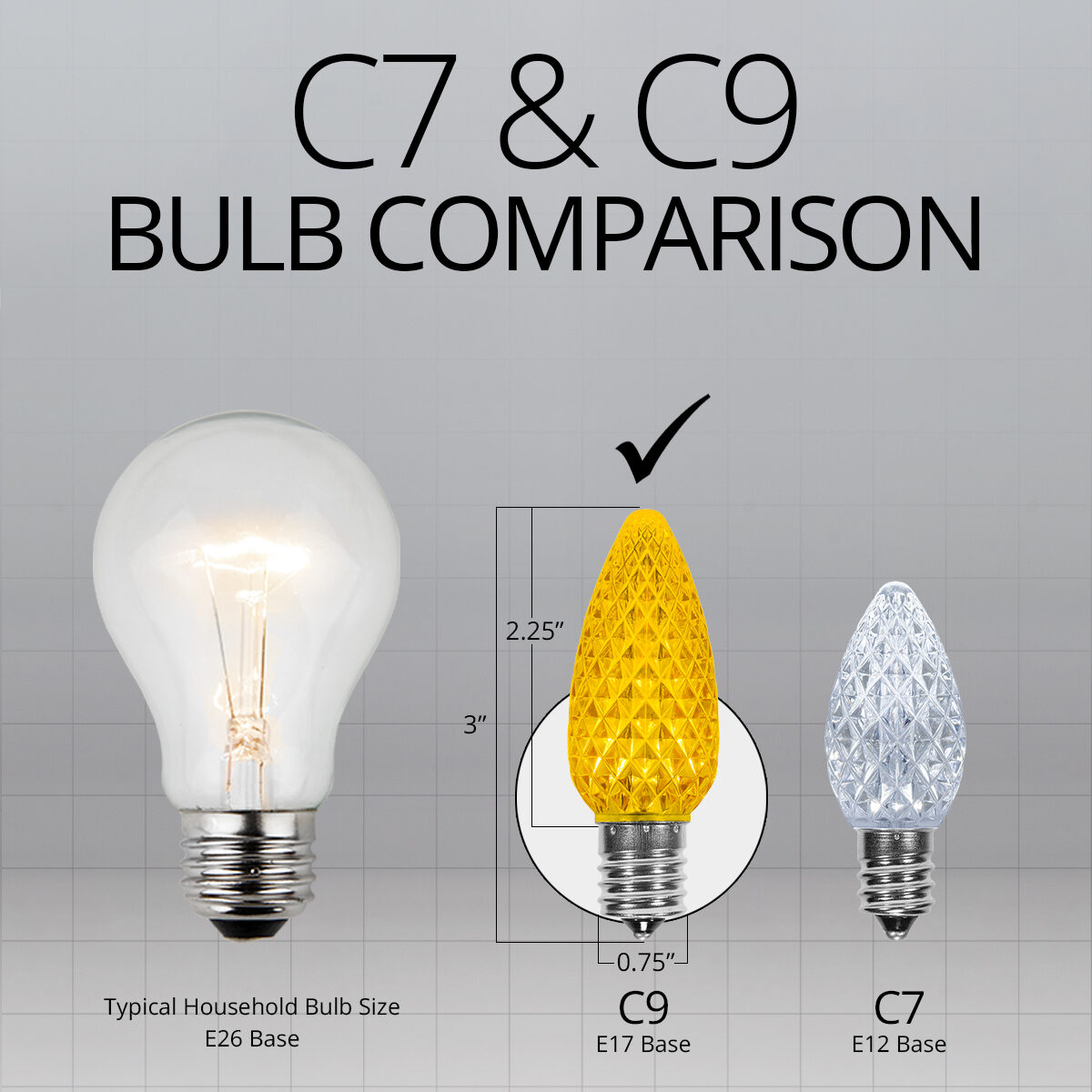 C9 LED Light Bulbs Gold by Kringle Traditions TM Yard Envy