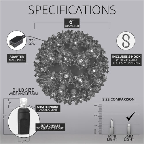 Light Sphere, RGB 5mm Multi-Function LED Lights - Yard Envy