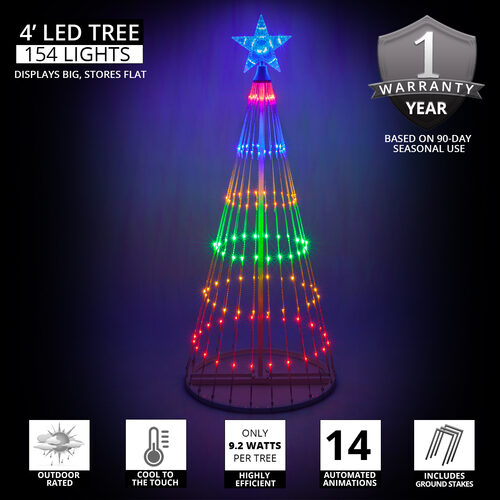 Multicolor LED Animated Outdoor Lightshow Tree - Yard Envy