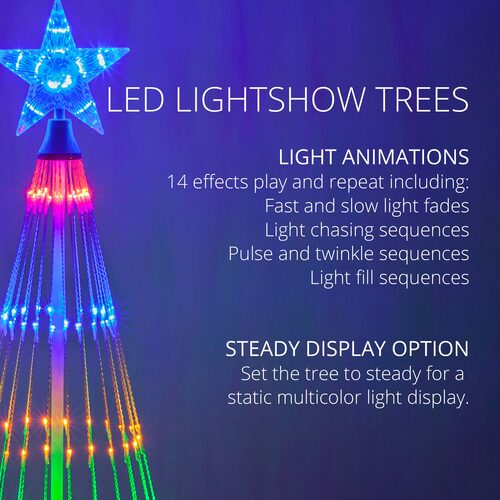 Multicolor LED Animated Outdoor Lightshow Tree - Yard Envy