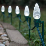 C9 LED Pathway Lights, Warm White, 7.5'' Stakes - Yard Envy